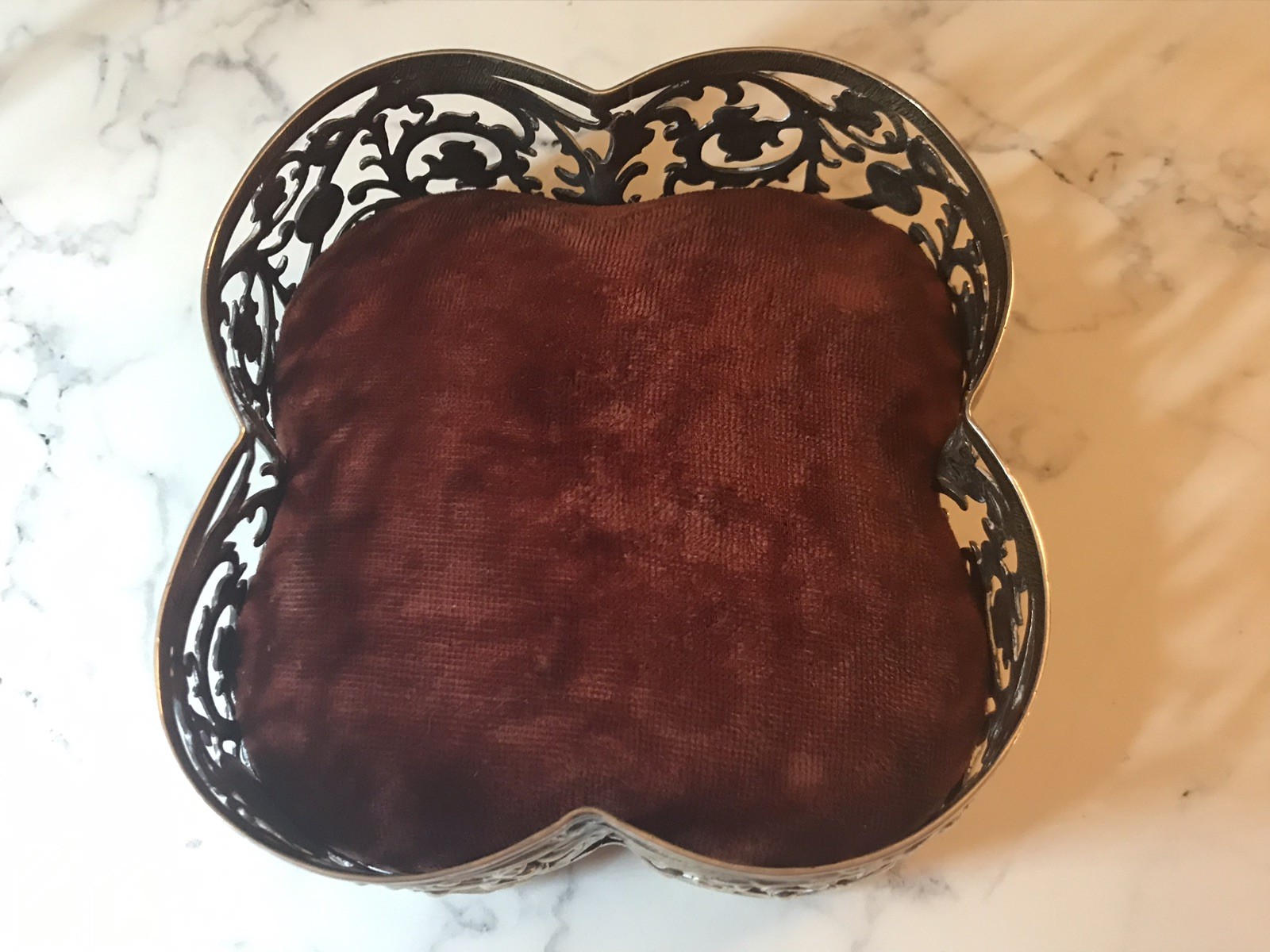 ANTIQUE VICTORIAN STERLING SILVER GORHAM 19THC LARGE PIN CUSHION RARE 4 ...