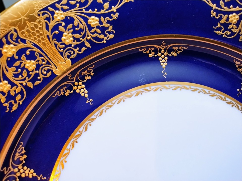 Antique Lenox Cabinet Dinner Plate Cobalt Blue & Gold Encrusted Pattern ...