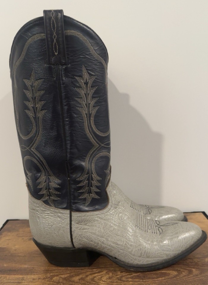 Men’s Vintage Tony Lama Style 8056 Blue & Gray Silver 9D | eBay