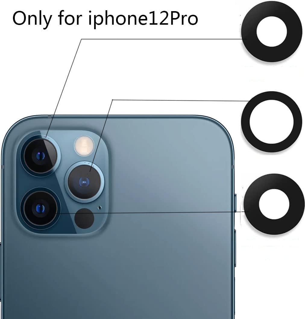 Back Rear Camera Lens Glass Replacement for iPhone 12 Pro with pre ...