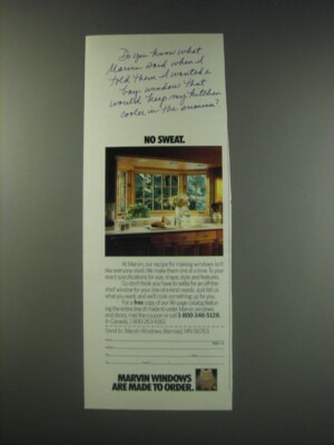 1991 Marvin Windows Ad - No sweat | eBay