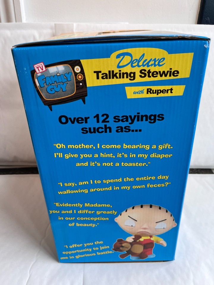 BNIB MEZCO FAMILY GUY DELUXE TALKING STEWIE GRIFFIN W/ RUPERT ACTION ...