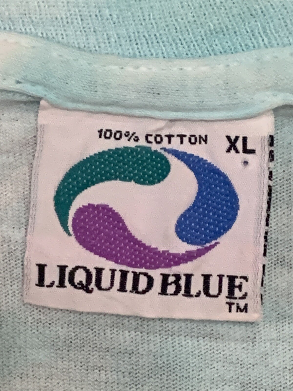 RARE TEST PRINT Vintage Liquid Blue Logo Shirt XL Dol… - Gem