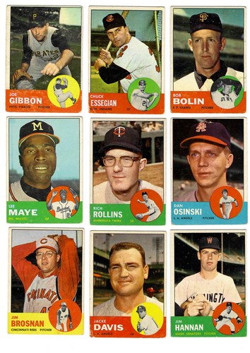 Vintage (Lot of 9) 1963 Topps Baseball Cards | eBay