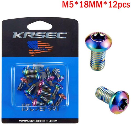 12pcs M5x10mm Disk Brake Rotor Bolts Titanium Bike Brakes Disc Rotor ...