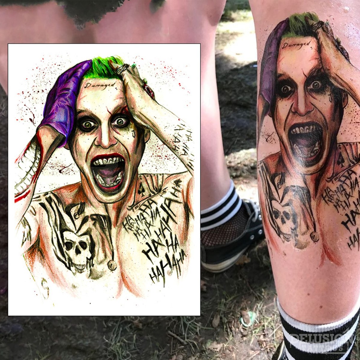 Original Joker Tattoos Joker Temporary Tattoos Suicide Squad Costume