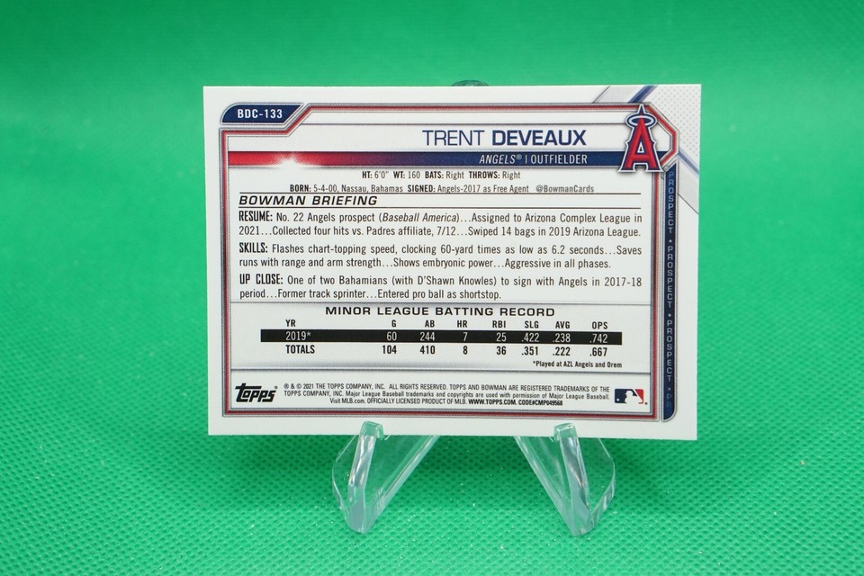 2021 Bowman Draft Base Chrome #BDC-133 Trent Deveaux Angels TU1 | eBay