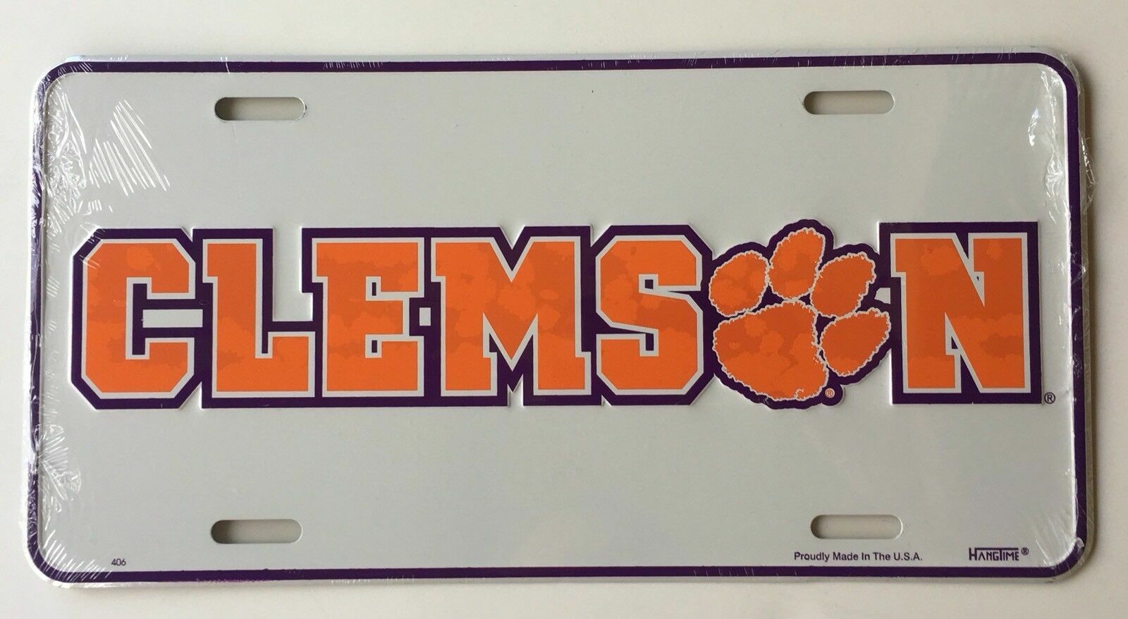 Clemson University Tigers Paw Metal College License Plate Tag 6 x 12 ...