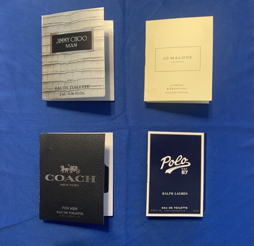 4 Sample Men’s Cologne Lot Jimmy Choo Jo Malone Coach Polo edt edp ...