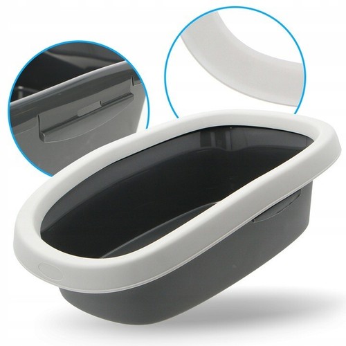 Cat Open Litter Box Comfortable Detachable Rim Pet Lowered Edge Hygiene ...