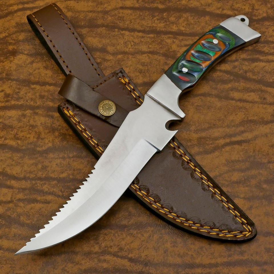 Rody Stan HAND MADE D2 STEEL BLADE FULL TANG BOWIE HUNTING CAMPING ...