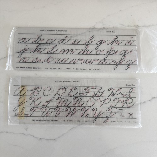 Vintage Zaner-Bloser Clear Transparency Cursive Upper & Lower Case | eBay