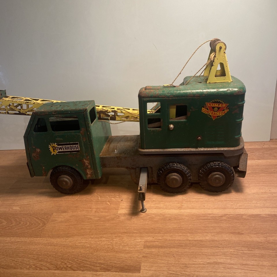 Lumar Contractor High Lift Mobile Crane Tin Toy 1950s Powerhouse ...