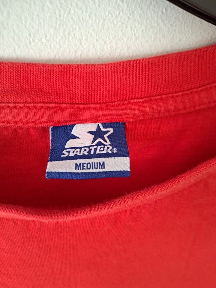 Starter T Shirt Mens Size M Red Short Sleeve Graphic Print T Shirt ...