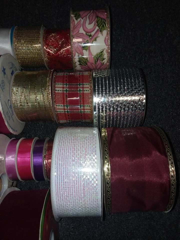 Lot Of 34 New and Slightly Used Craft Ribbon Spools Over 640 Yards | eBay