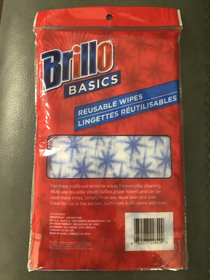 Brillo Basics Reusable Wipes 1 PACK Multi-Use For Everyday 3 count | eBay