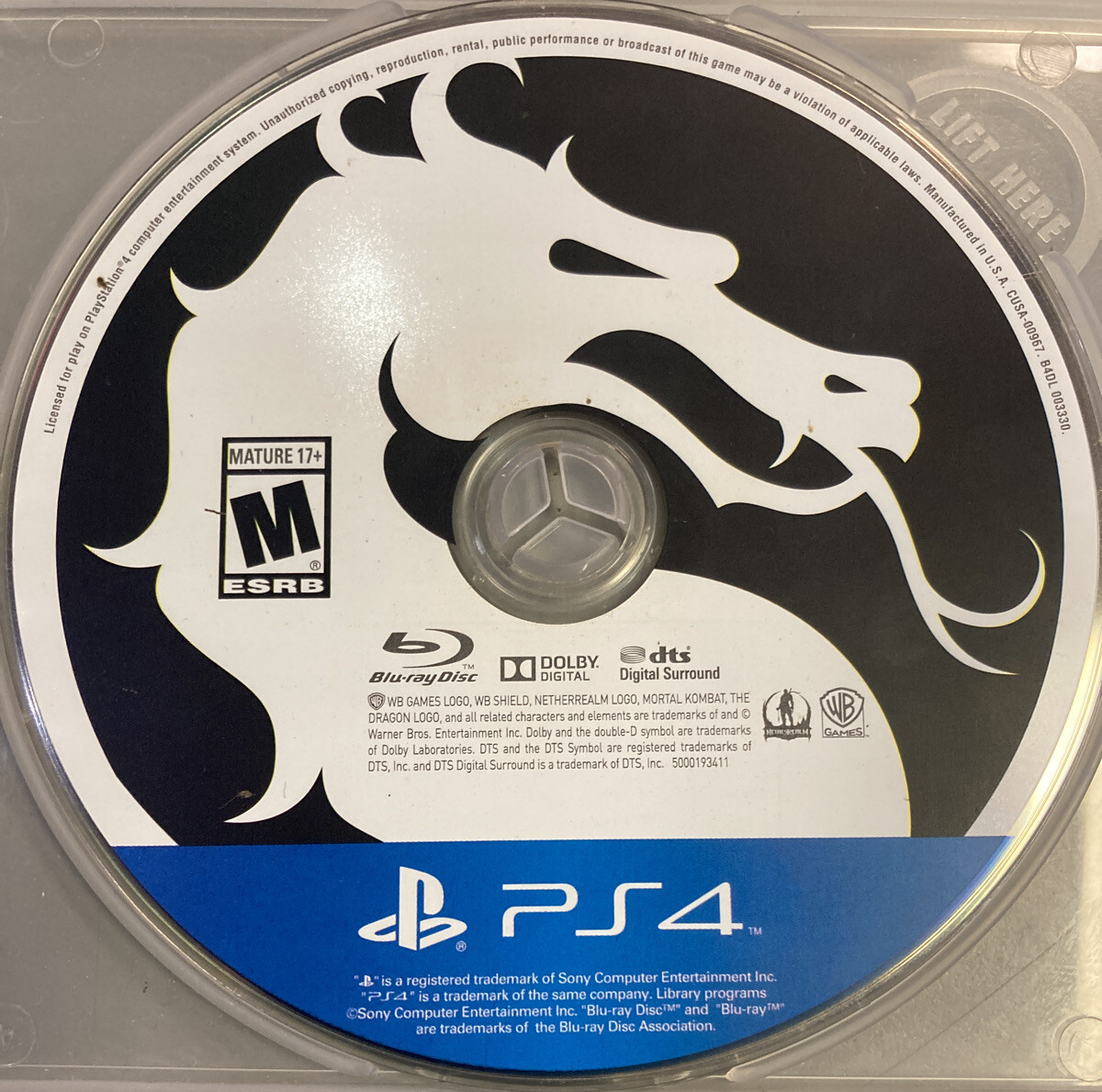 Mortal Kombat X (WB Games, 2015) Sony Playstation 4 PS4 DISK ONLY ...