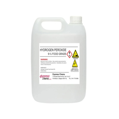 5 Litre (5L) Hydrogen Peroxide 9% Food Grade Disinfectant Cleaner ...