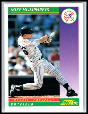 1992 Score New York Yankees Baseball Card #815 Mike Humphreys | eBay