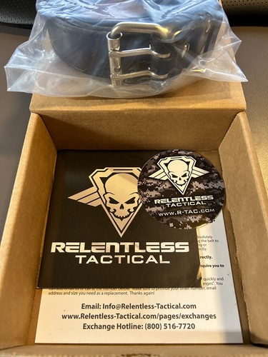 Relentless Tactical Double Tap Black Gun Belt CCW 1.5" 14 oz Full Grain ...