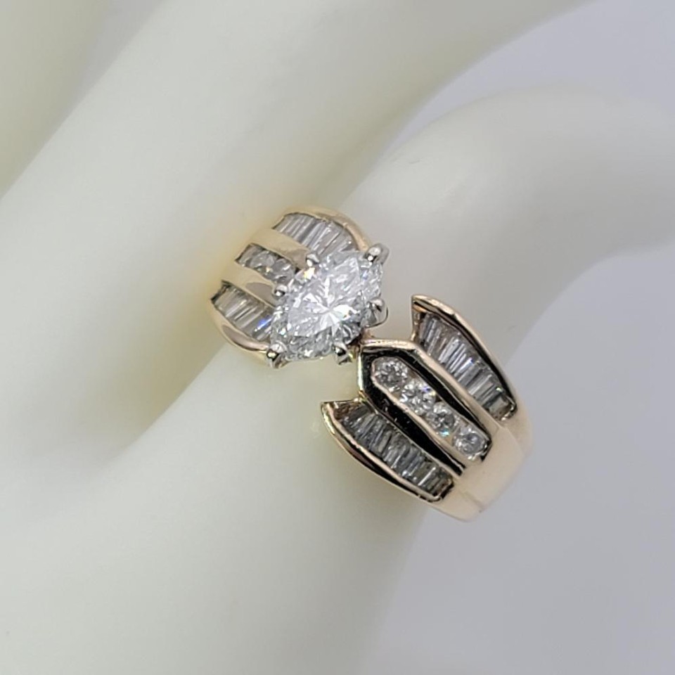WOMEN'S 14K YELLOW GOLD .71CTW DIAMOND ENGAGEMENT RING (aee kp ...