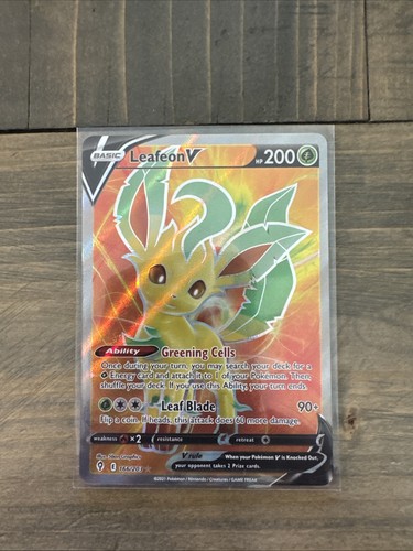 Pokémon TCG Leafeon v Full Art Holo Rare Card 166/203 Evolving Skies | eBay