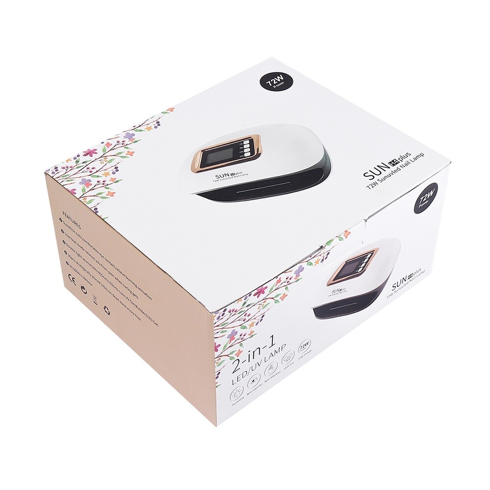 72W UV/LED Sun Light Lamp Manicure Polish Curing LCD Sensor Timer Nail ...