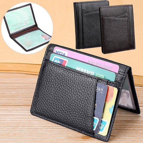 Slim Leather Wallet for Men Small Money Credit Card Slots Coin Holder ...