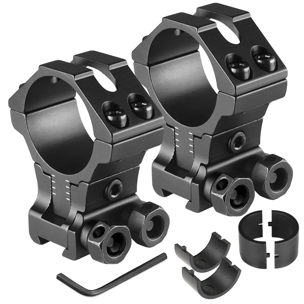 2Pcs 1"/30mm Adjustable Height Scope Ring Mount for 11mm Rail Dovetail ...