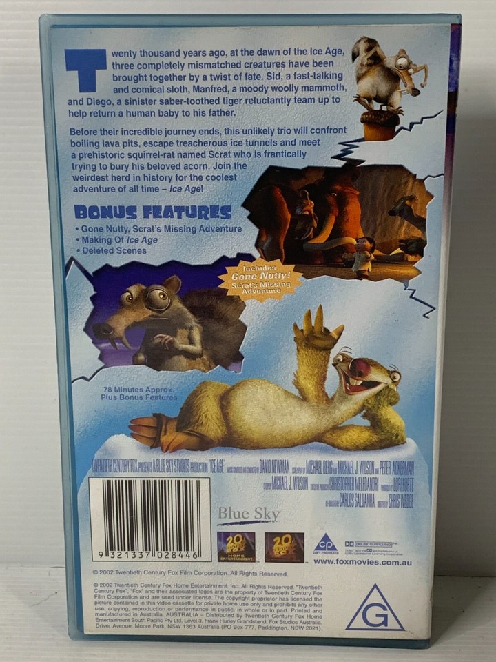Ice Age (2002) VHS Movie 9321337028446 | eBay Australia