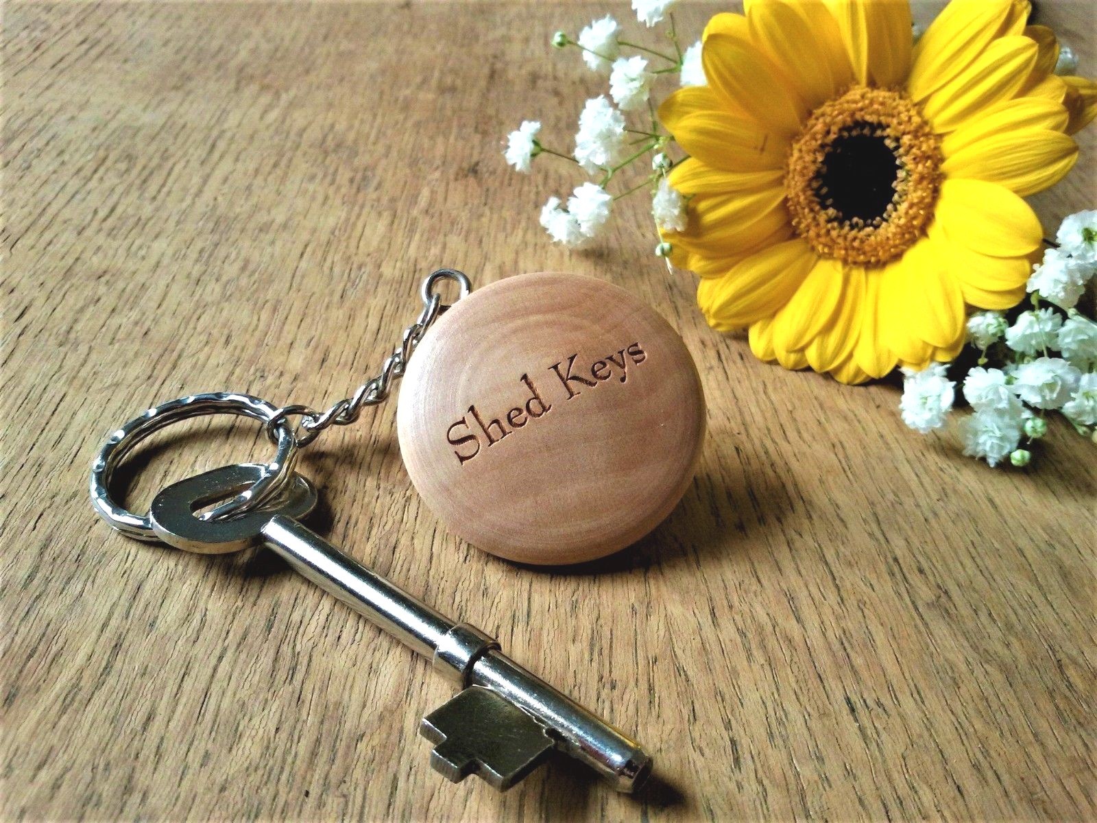 Personalised Engraved Round Wooden Key Rings - Choose Your Own Text ...