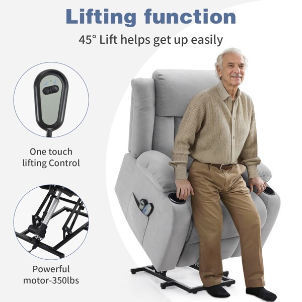 Electric Riser & Recliner Chair with Vibration Massage & Heat for the ...