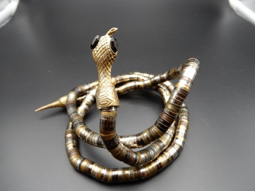 Collier 1990 Flexible tête de Serpent original métal 90 cm modulable | eBay