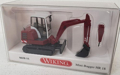 Wiking NEW HO 1/87 Scale HR 18 Tracked Mini Excavator in Crimson ...