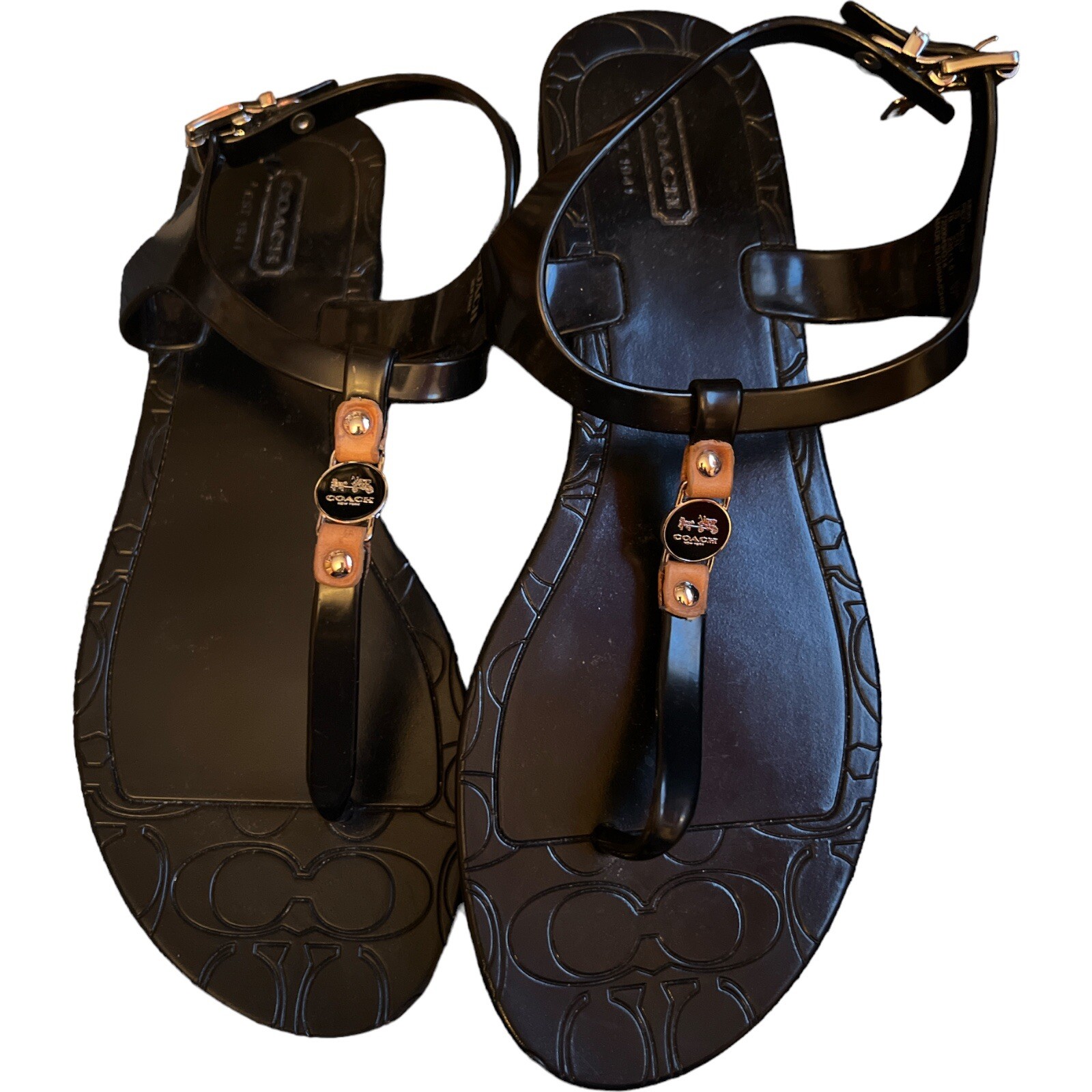 Coach Thong T Strap Hard Rubber Piccadilly Jelly Sand… - Gem