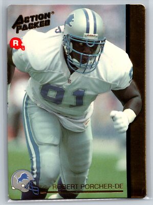 1992 Action Packed Rookie/Update Robert Porcher Rookie Detroit Lions RC ...