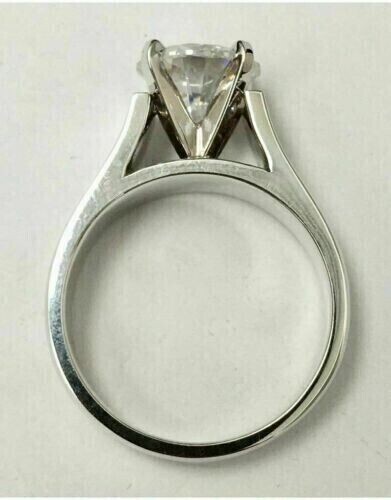 14K White Gold Plated 3Ct Round Lab-Created Diamond Solitaire ...