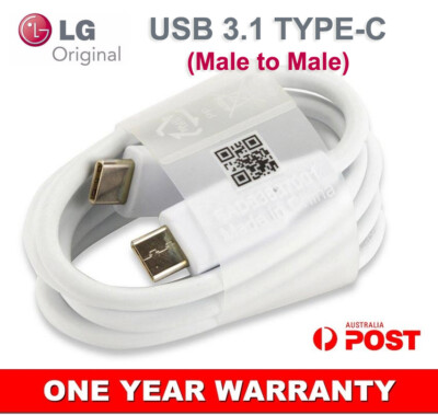 Genuine LG USB-C Type C Male to Male Charger Cable For LG Q9 Q8 Q7 G8 ...