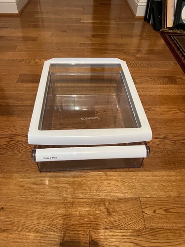 Used GE Refrigerator Spill Safe Shelf w/Snack pan & rails wr32x10219 ...