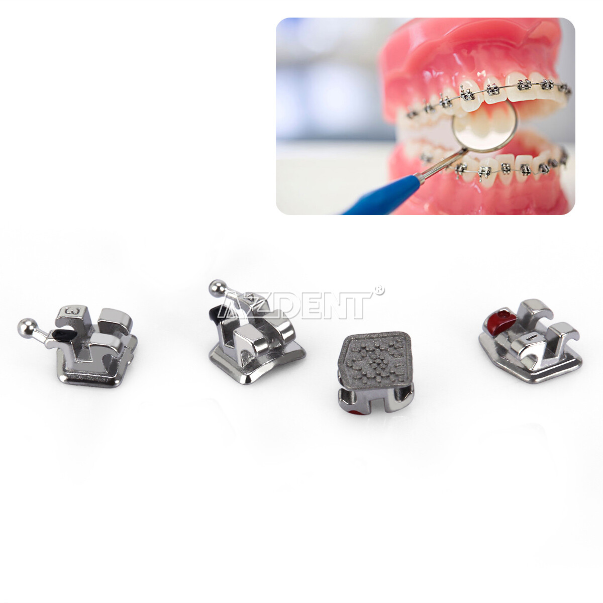 Dental Orthodontic Monoblock Metal Brackets Braces Mini Roth/MBT.022 ...