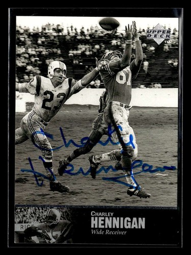 1997 Upper Deck Legends Charlie Hennigan Autograph Auto Houston Oilers ...