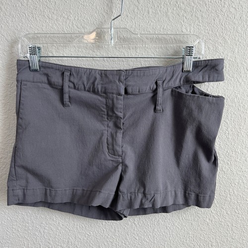 Mango MNG Side Cut Out Shorts Women's L Gray Mid Rise Stretch Casual | eBay