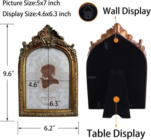 SIKOO Vintage 5x7 Picture Photo Frame Antique OrnateTable 5 x 7, Bronze ...