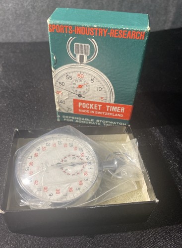 Swiss Made 1/10 Vintage Stopwatch with the Box Nice Find Pocket Timer ...