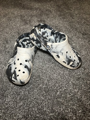CROCS Classic Graphic Marble effect Clog black/white Size 7 | eBay UK