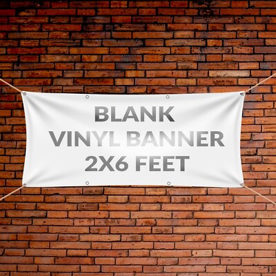 VictoryStore 2x6 Feet Blank Banner - 10oz Blank Vinyl Banner with ...