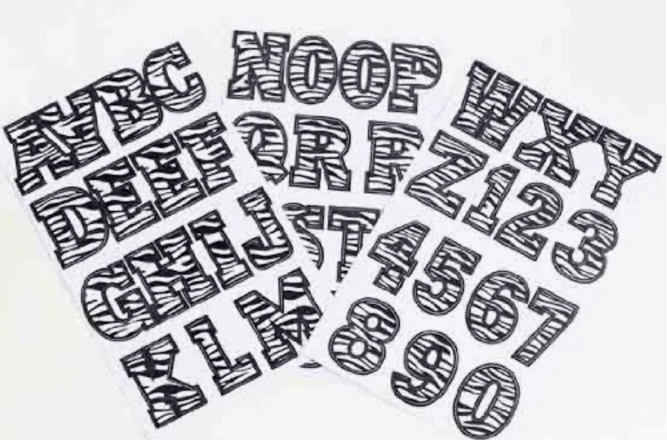 Self-Adhesive Flock Letter Stickers Animal Print Alphabet Letters ...