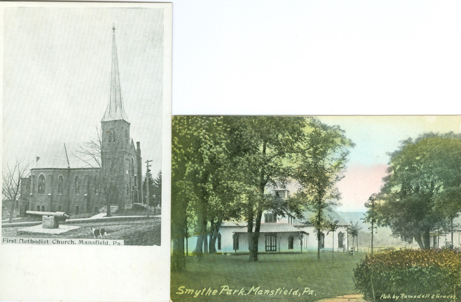 Mansfield PA The First Methodist Church and Smythe Park Collector's Set ...