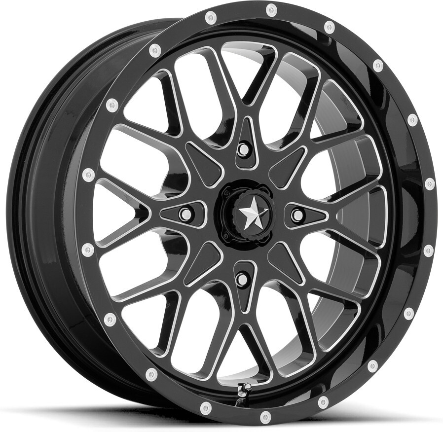 Kit 4 EFX MotoSlayer Tires 50x10-24 on MSA M45 Portal Black Wheels 550 ...