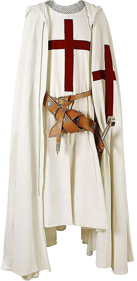 Medieval Templar Knight Crusader Tunic Surcoat & Cloak Reenactment SCA ...